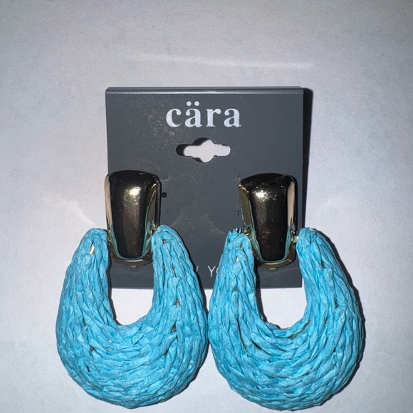Cara Cara | Jewelry | Cara Cara Blue And Gold Chunky Crescent Earrings ...